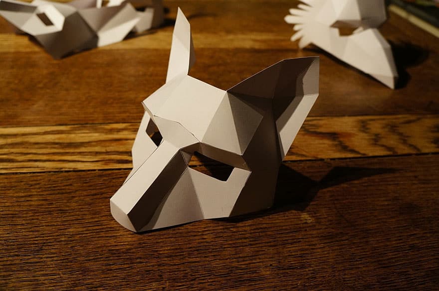 10 DIY Print At Home Geometric Paper Masks DesignBump