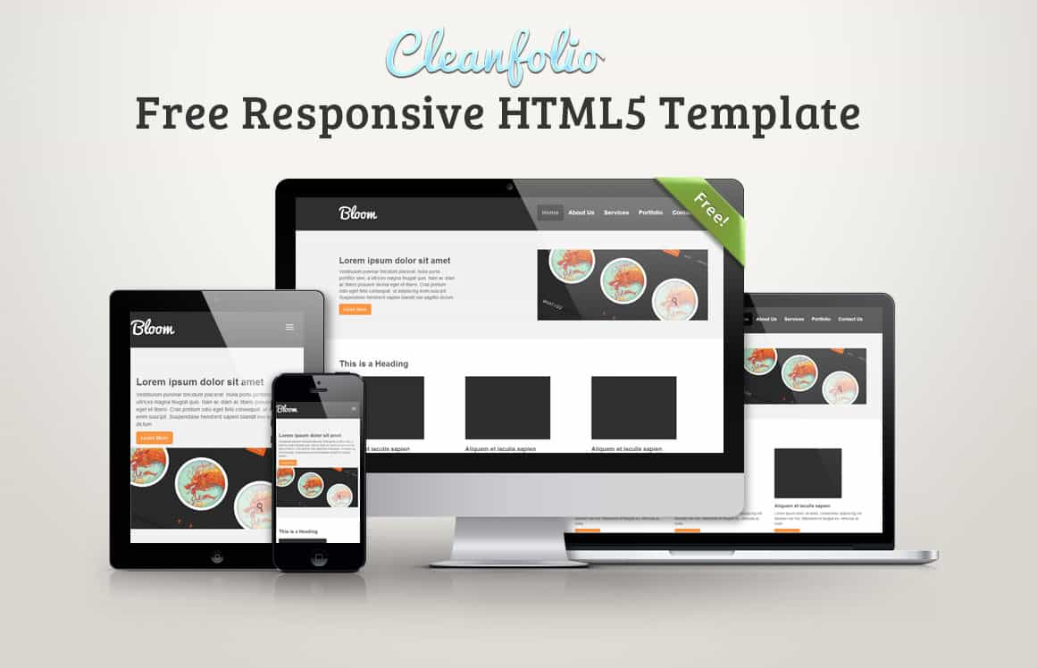 Cleanfolio Free Responsive HTML5 Template DesignBump